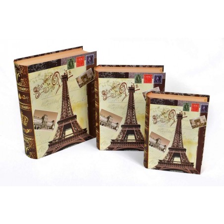 SERIE DE 3 BOITES LIVRES THEME PARIS